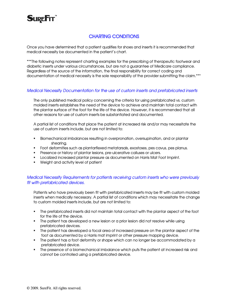 Fillable Online CHARTING CONDITIONS Fax Email Print - pdfFiller