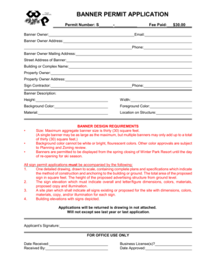 Fillable Online colorado Banner Permit Application PDF - colorado Fax ...