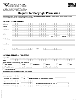 Fillable Online Request for Copyright Permission Form to request ...