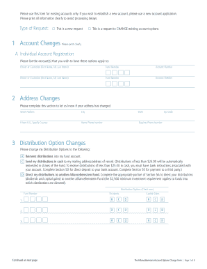 Fillable Online Account options change form. 1115 Fax Email Print ...