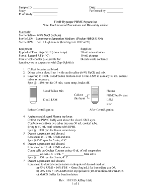 Fillable Online Human PBMC Separation by Ficoll-Hypaque Fax Email Print ...