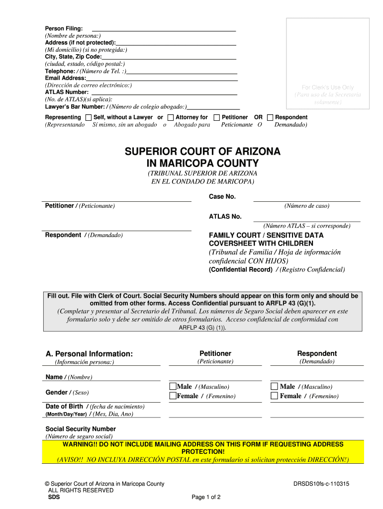 Fillable Online superiorcourt maricopa PATERNIDAD VOLUNTARIA- MADRE CASADA Para obtener el orden ...
