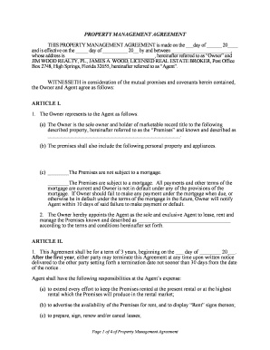 18 Printable Property Management Agreement Forms and Templates ...
