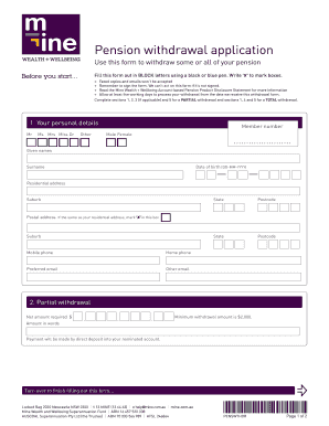 Minewealth Wellbeing Pension Withdrawal Forms - Fill Online, Printable ...