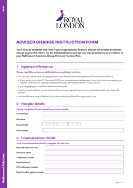 Fillable Online Adviser charge instruction form - Royal London for ...