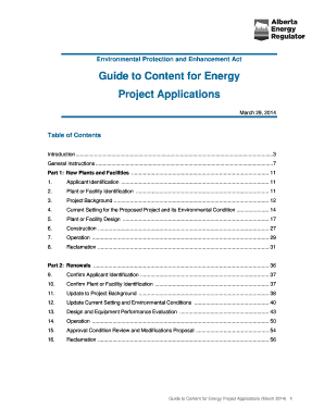 Fillable Online Guide to Content for Energy Project Applications ...