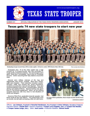Fillable Online texasstatetroopers Newsletter January 2013 - Texas ...