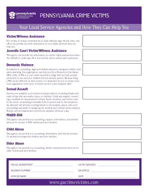 Fillable Online PENNSYLVANIA CRIME VICTIMS - PCCD Fax Email Print ...