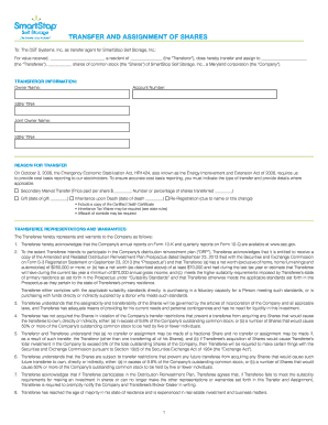 Fillable Online Transfer and Assignment of Shares Form Fax Email Print ...