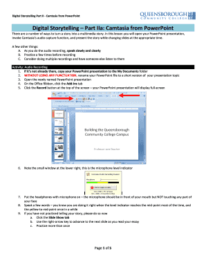 Fillable Online Digital Storytelling Part II - Camtasia from PowerPoint ...