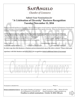 Fillable Online Submit Your Nomination for Fax Email Print - pdfFiller