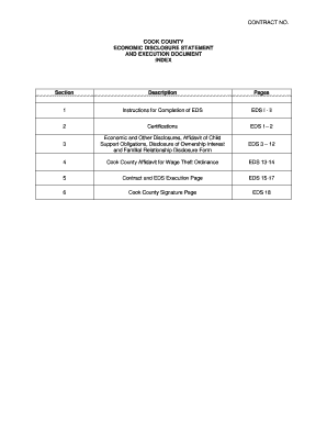 Fillable Online COOK COUNTY ECONOMIC DISCLOSURE STATEMENT AND EXECUTION ...