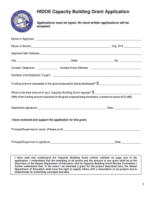 Fillable Online hidoegrants HIDOE Capacity Building Grant Application ...
