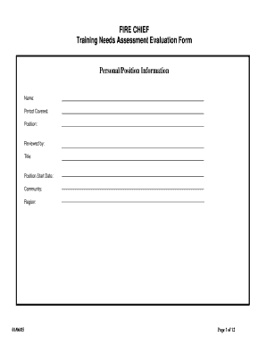 Fillable Online maca gov nt FIRE CHIEF Training Needs Assessment ...