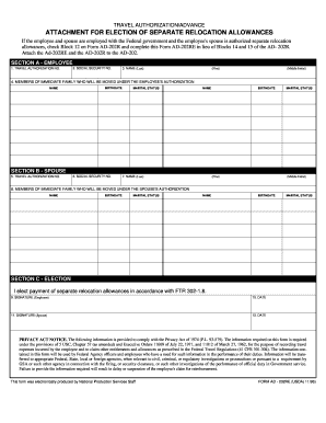 Fillable Online nfc usda AD-202RE Travel AuthorizationAdvance ...