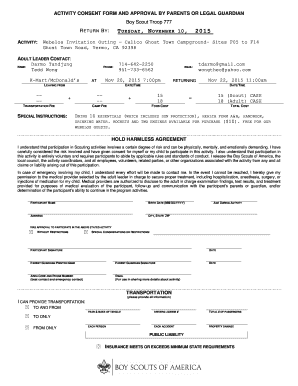 Fillable Online magnificentsevens ConsentForm-Calicos Webelos Fax Email ...