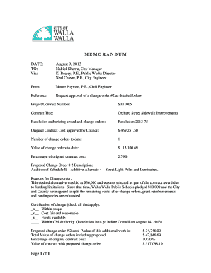 Fillable Online Change Order 2 Cover Sheet Fax Email Print - pdfFiller