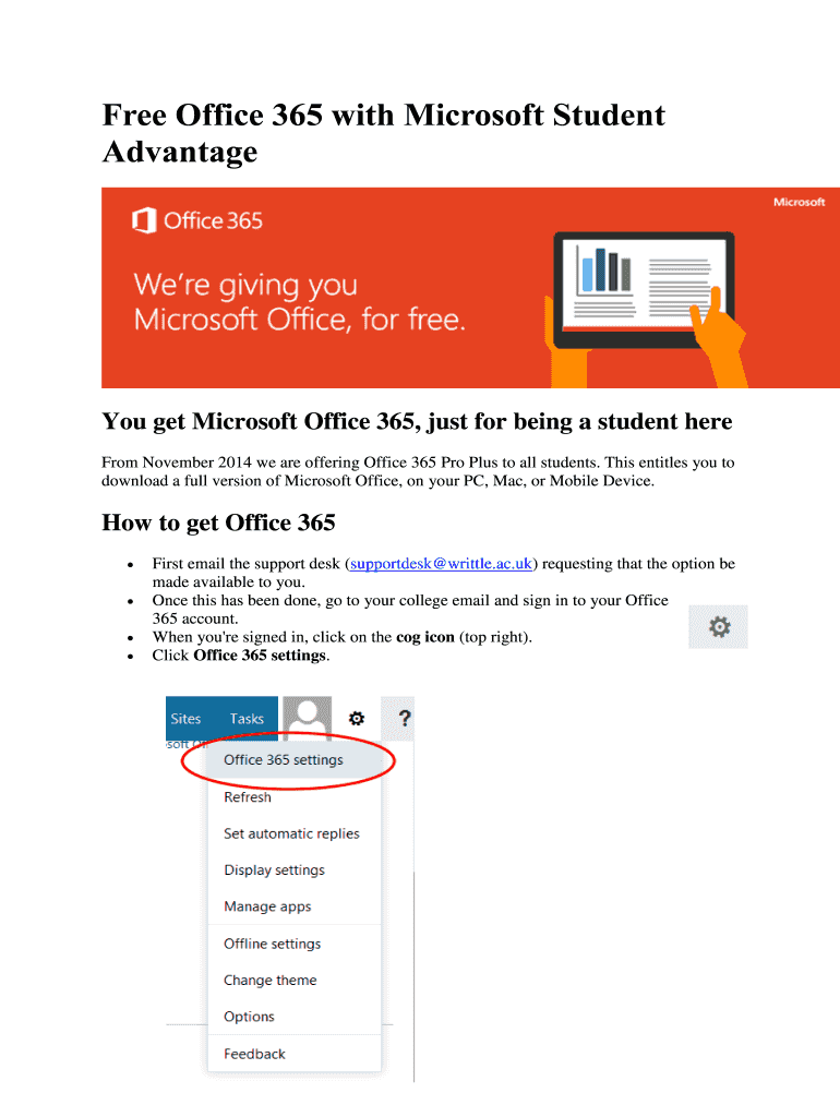Fillable Online Free Office 365 with Microsoft Student Fax Email Print ...