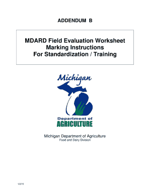 Fillable Online michigan MDA Field Evaluation Worksheet Marking ...