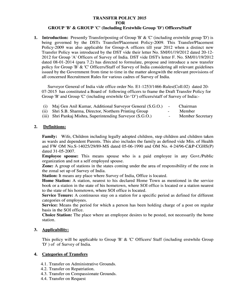 Fillable Online GROUP 'B ' & GROUP 'C ' (Including Erstwhile Group 'D ...