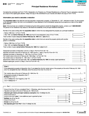 Fillable Online Principal Residence Worksheet - CCH Site Builder Fax Email Print - pdfFiller