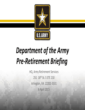 Fillable Online HQ, Army Retirement Services Fax Email Print - pdfFiller