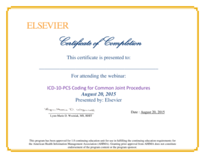Fillable Online Certificate of Completion - ICD-10online.com Fax Email ...