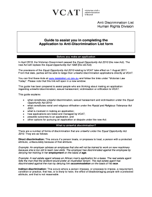 Fillable Online Guide for completing Anti-Discrimination List ...