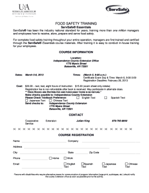 Fillable Online ServSafe Registration formdoc Fax Email Print - pdfFiller