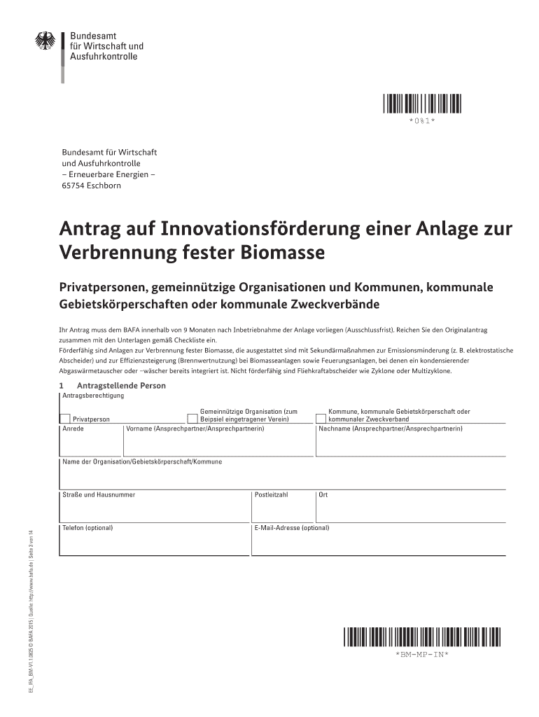 Ausfüllbar Online bafa Antrag auf Innovationsfrderung einer ...