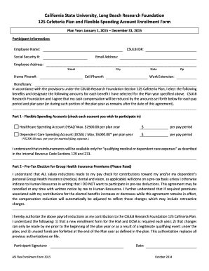 Fillable Online foundation csulb ASI 2015 Enrollment Form - CSULB Foundation - California State ...