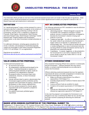 Fillable Online UNSOLICITED PROPOSALS: THE BASICS Fax Email Print ...