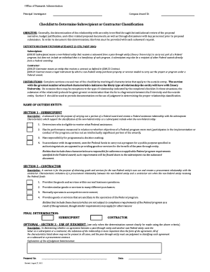 Fillable Online osp emory Subrecipient vs Contractor FINAL REVISED ...