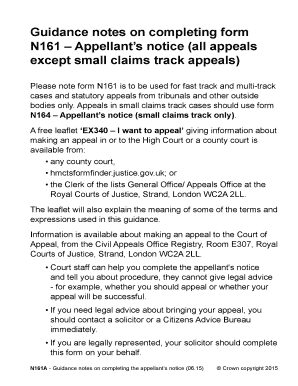 Fillable Online Guidance notes on completing form N161 - Jordan ...