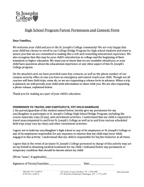 Fillable Online Parent Permission and Consent Form Bridge Program 1docx ...
