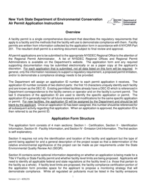 Fillable Online dec ny Air Permit Application Instructions Division of ...