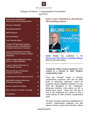 Fillable Online Indiana Workers Compensation Newsletter Fax Email Print ...