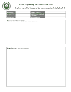 Fillable Online sddc army Traffic Engineering Service Request Form Fax ...
