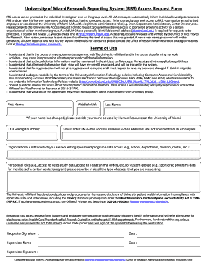 Fillable Online uresearch miami RRS Access Request Form - Office of ...