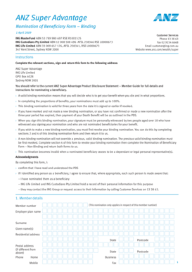 Fillable Online Nomination of Beneficiary Form Binding Fax Email Print ...