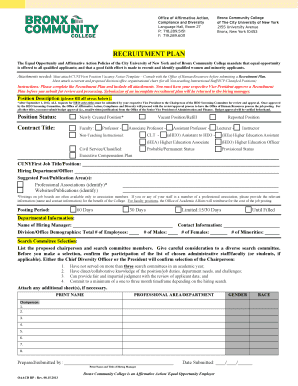 Fillable Online bcc cuny Final Draft2 - BCC Recruitment Plan rev ...