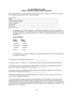 Fillable Online Telework Agreement - Local 12 Fax Email Print - pdfFiller