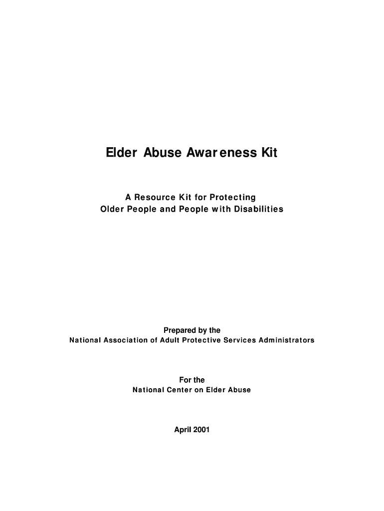 Fillable Online Elder Abuse Awareness Kit Fax Email Print - pdfFiller
