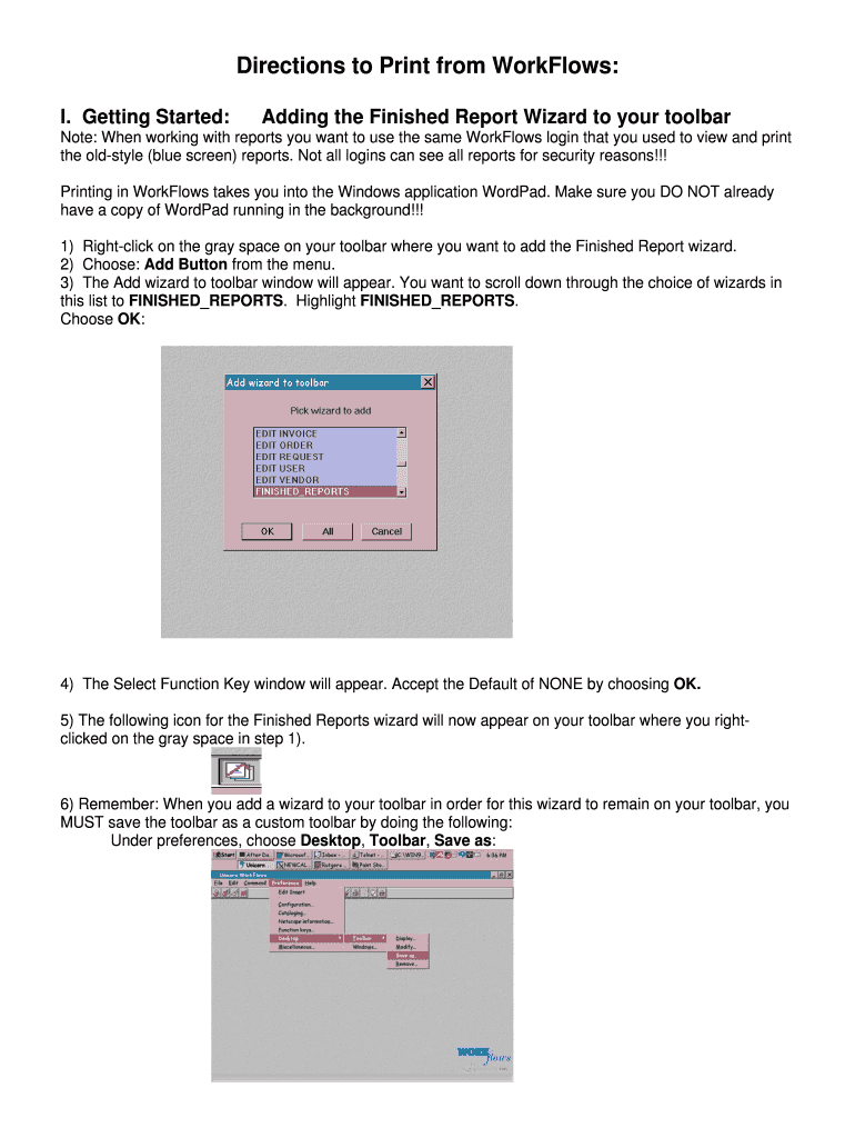 Fillable Online Directions to Print from WorkFlows: Fax Email Print ...