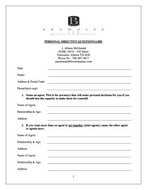Fillable Online Download our Personal Directives Questionnaire as a PDF ...