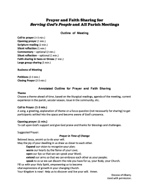 Fillable Online Prayer and Faith Sharing for Fax Email Print - pdfFiller