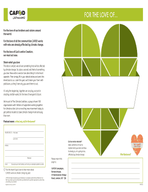 Fillable Online cafod org FOR THE LOVE OF - Cafod Fax Email Print ...