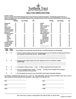Fillable Online WALK THRU INSPECTION FORM - WebsiteBox Fax Email Print ...
