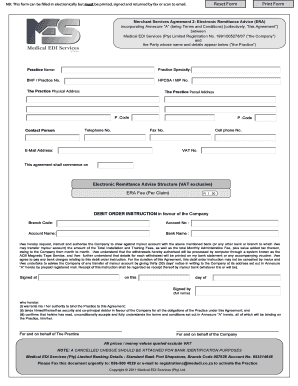 Fillable Online downloads mededi co Merchant Services Agreement 2 ...