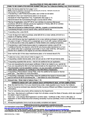 Fillable Online License Plate Rate Chart - florida auto plates Fax ...